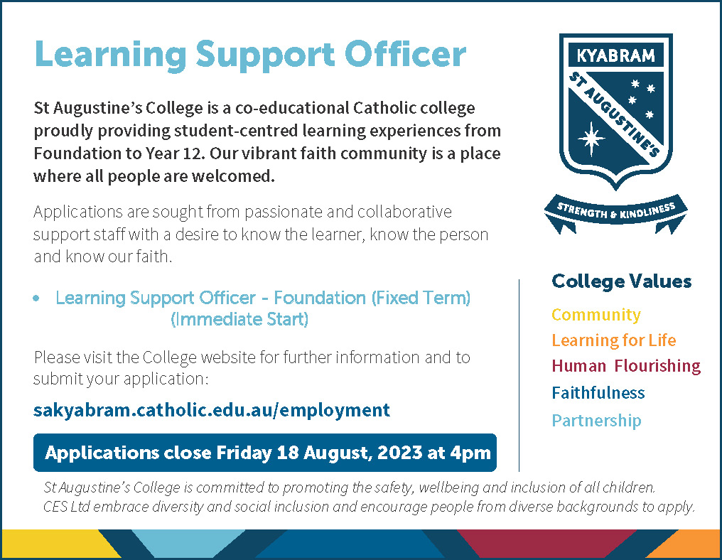 Come Join the Team | Welcome to St Augustine's College Kyabram