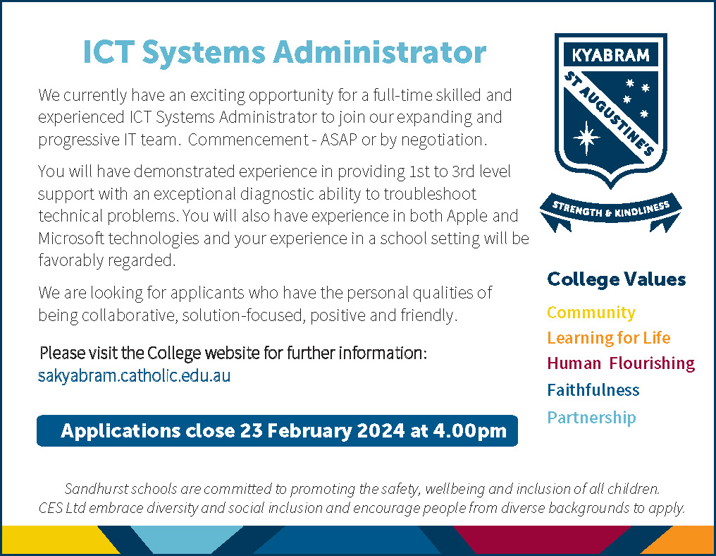 Come Join the Team | Welcome to St Augustine's College Kyabram